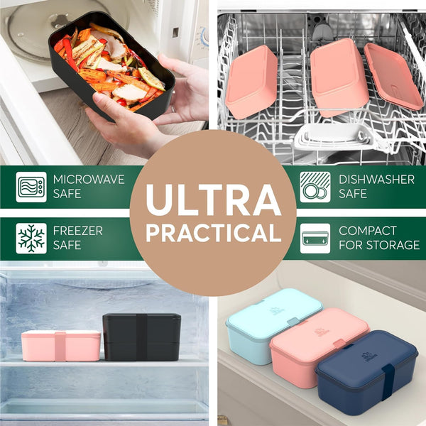 Single Layer Bento Box Coral Pink (30 oz) – Umami Bentos