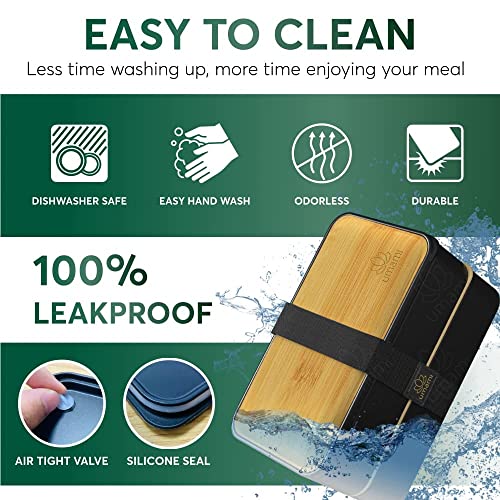 Original Bento Box Wood Black & Bamboo – Umami Bentos